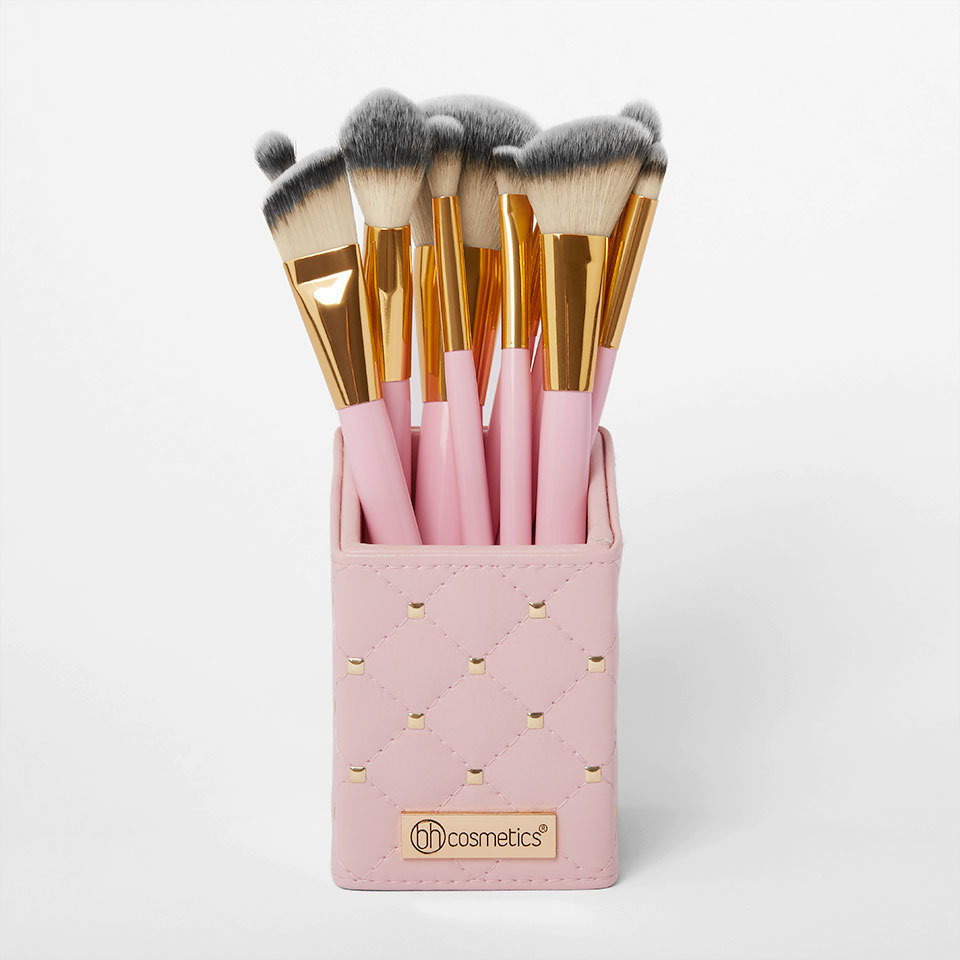 BH Cosmetics - Studded Elegance 12 Piece Brush Set with a Brush Stand ...